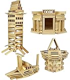Amazon.com: Wooden Blocks - 100 Pc Wood Building Block Set with ...