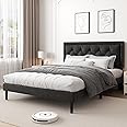 Amazon.com: CXVX Full Size Platform Bed Frame with Upholstered Velvet ...