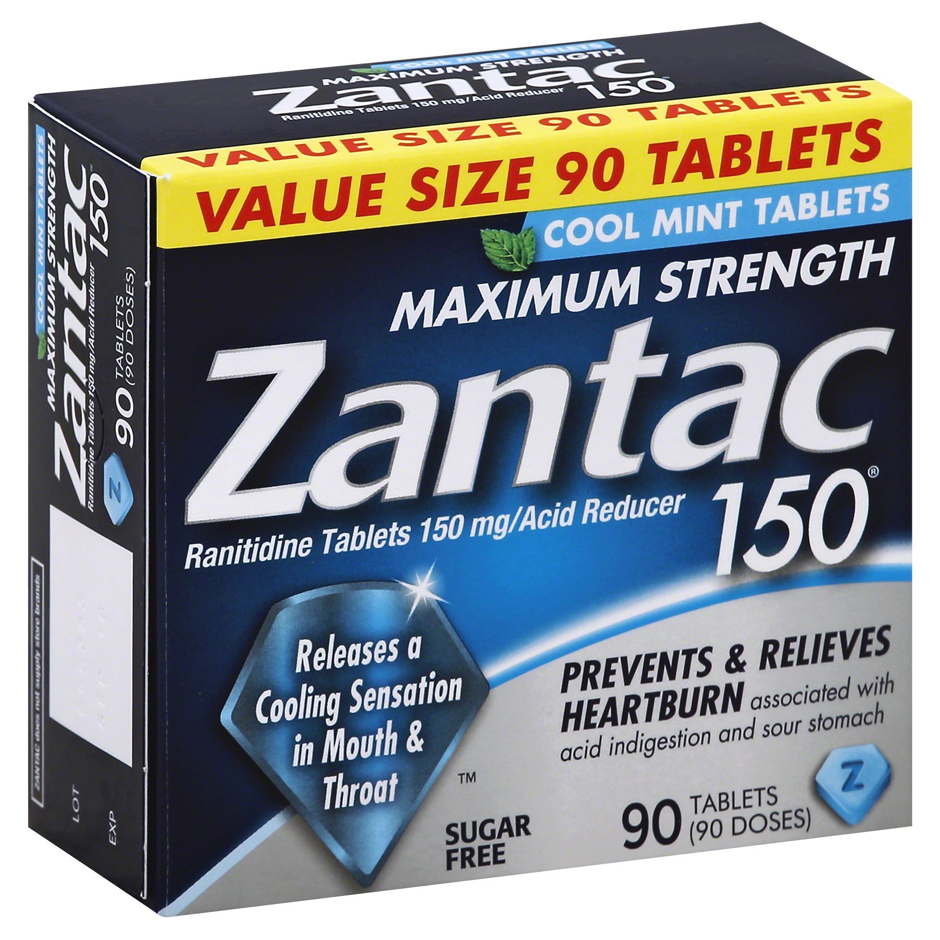 Zantac 150 Maximum Strength Tablets Cool Mint 90 Count Helps Relieve zantac-150-maximum-strength-tablets-cool-mint-90-count-helps-relieve
