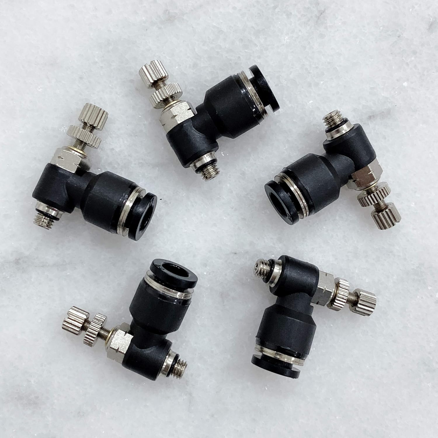 Pack of 10 MacCan Pneumatic PT1/4-U10 Male Branch Tee 1/4 Tube OD x 10-32 Inch UNF Thread Push ...