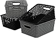 Amazon.com: Begale Plastic Storage Basket for Household Organization ...