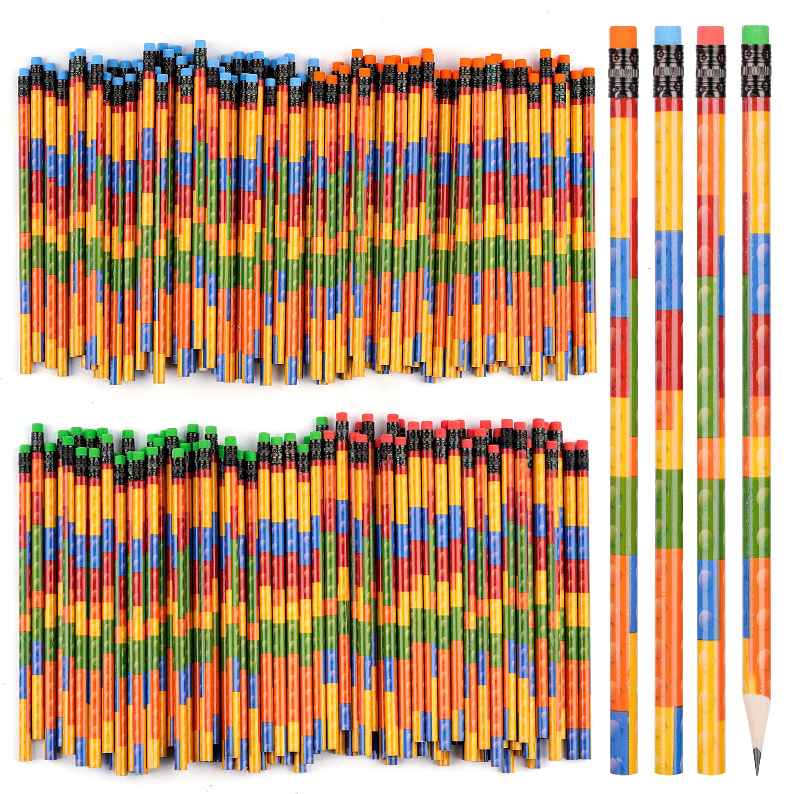 Mua Kolewo4ever 200 Pieces Building Block Wood Pencils Colorful Round ...