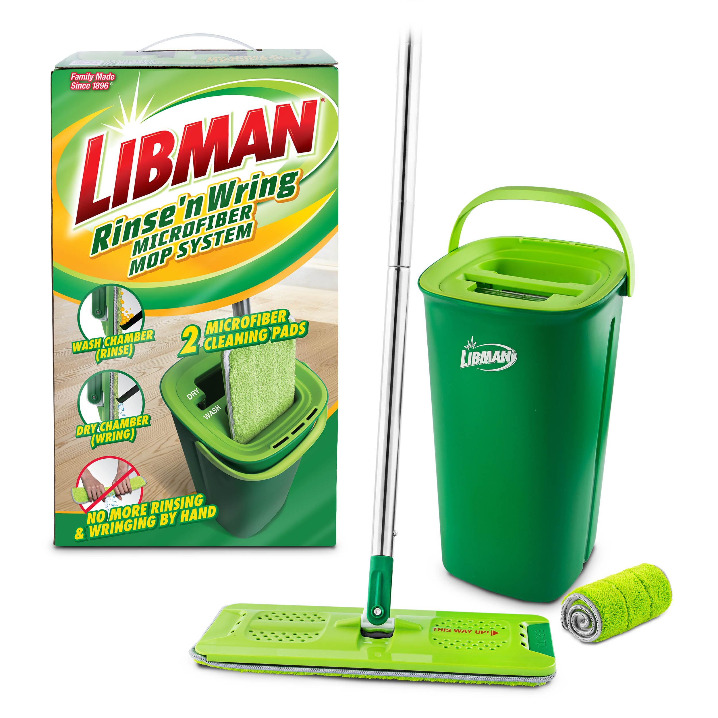 Libman Rinse 'n Wring Mop and Bucket System | Microfiber Floor Mop ...