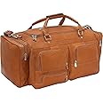 Amazon.com | Piel Leather 24In Duffel with Pockets, Saddle, One Size ...