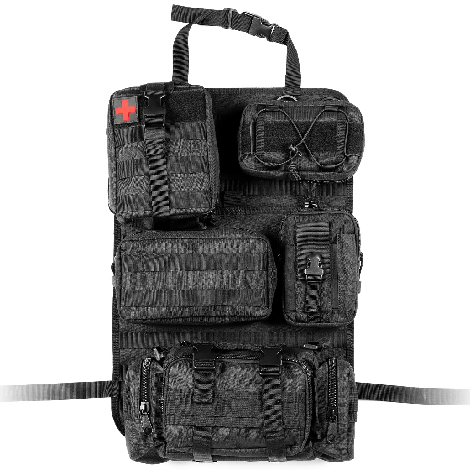 OHMU Tactical Seat Back Organizer Storage Hanger Bag with 5 Detachable ...