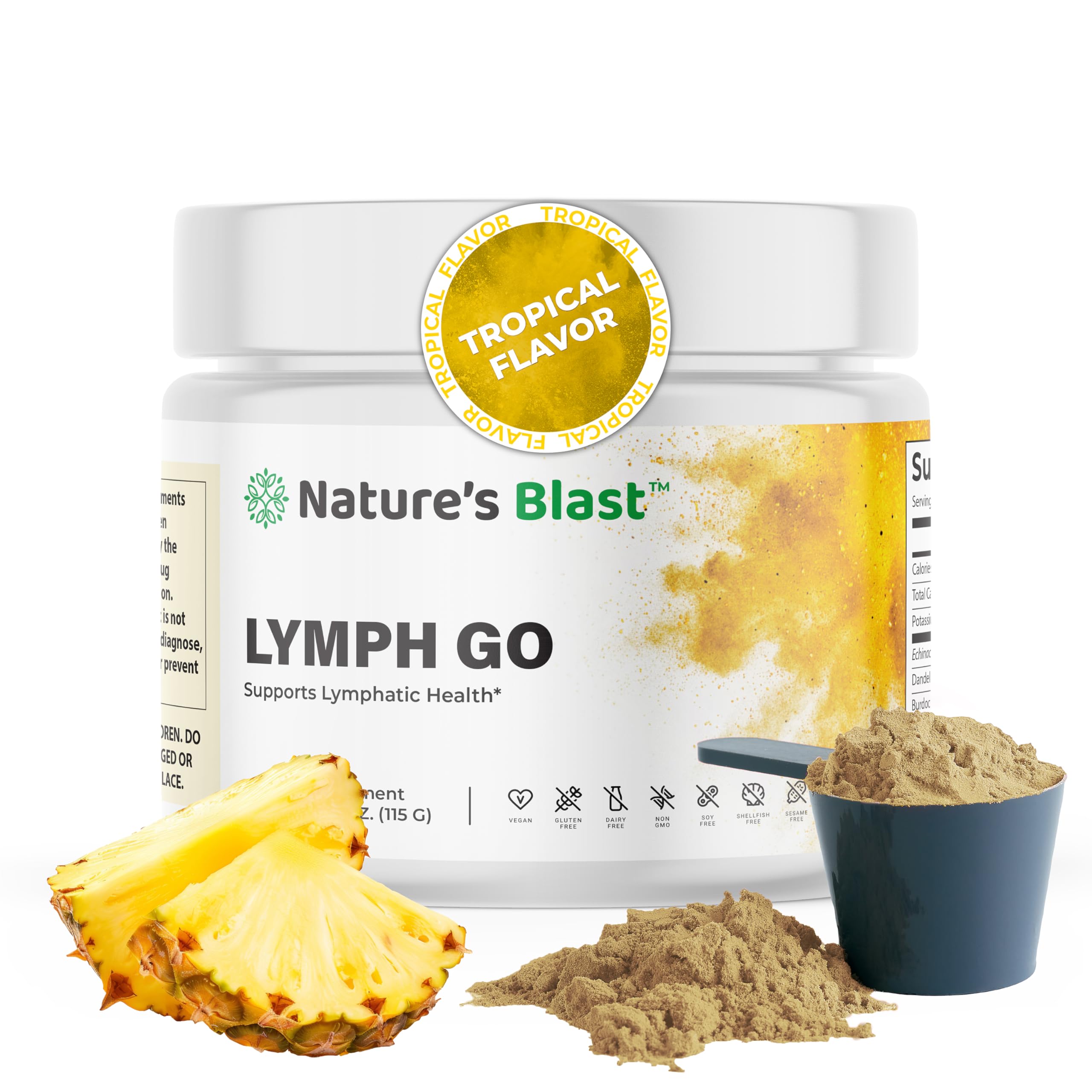 NATURES BLAST Lymph Go - Pineapple Lymphatic Support Supplement Blend ...