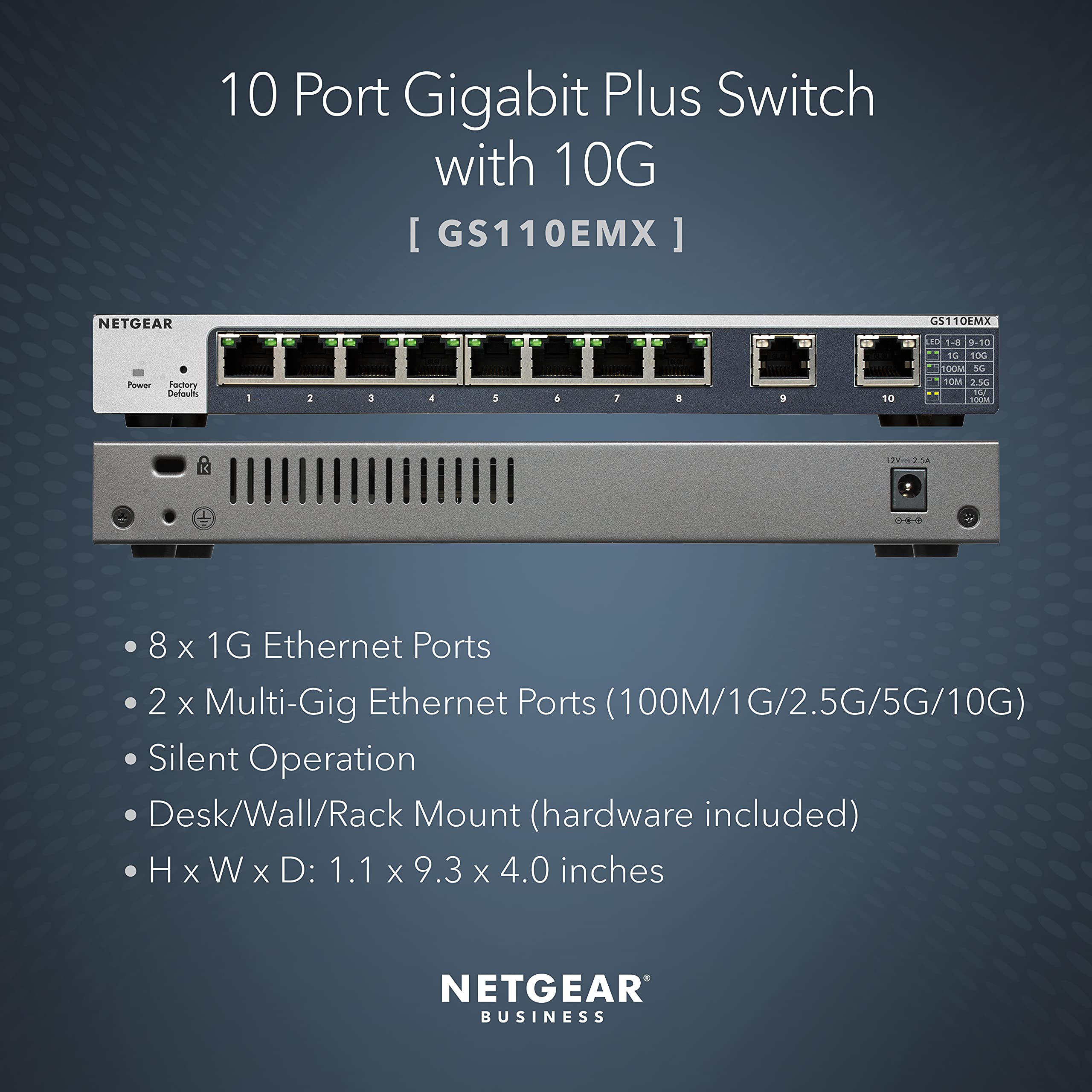 Mua NETGEAR 10-Port Gigabit/10G Ethernet Plus Switch (GS110EMX ...