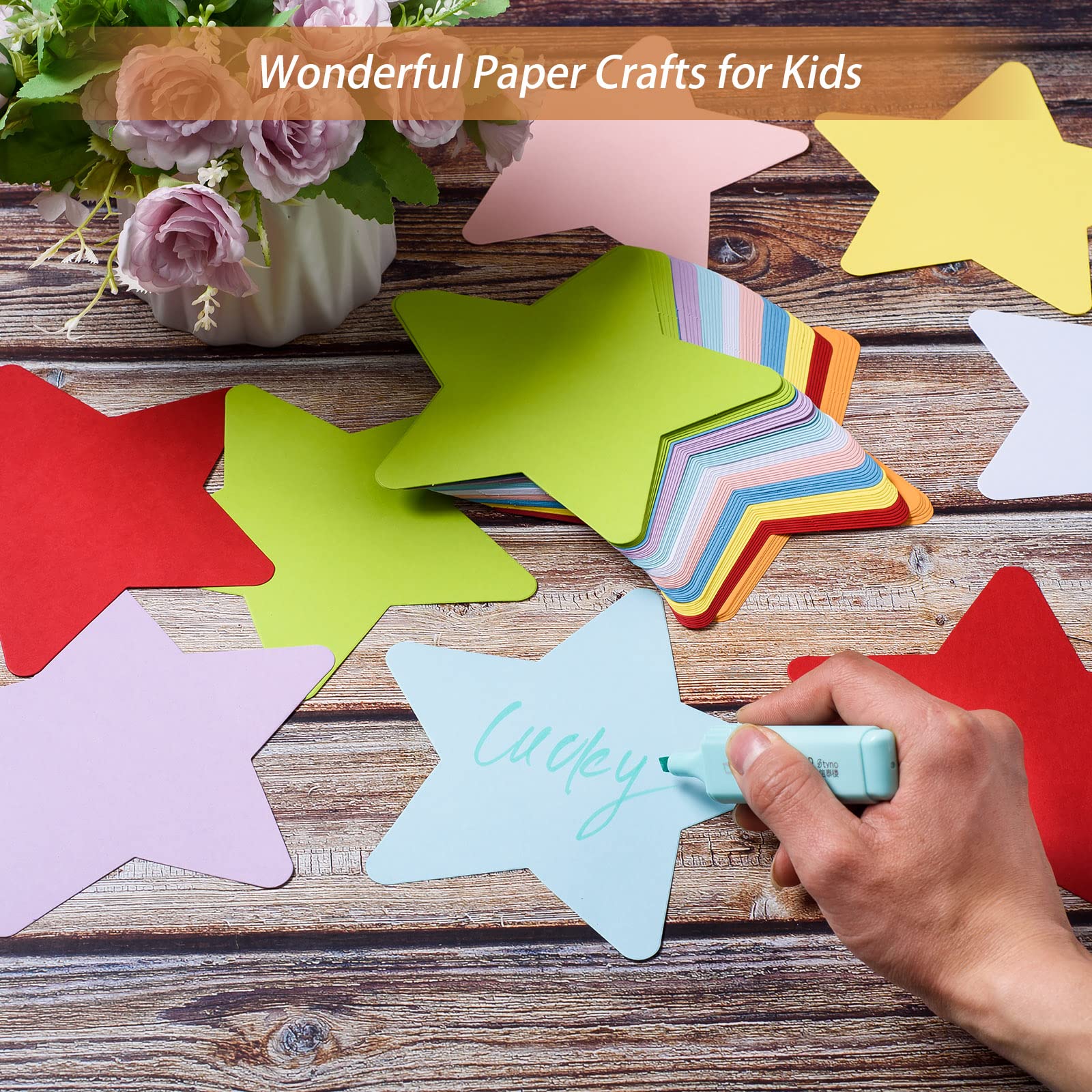 Mua 240 Pieces Large Star Cut Outs Paper Stars Shapes Assorted Color ...