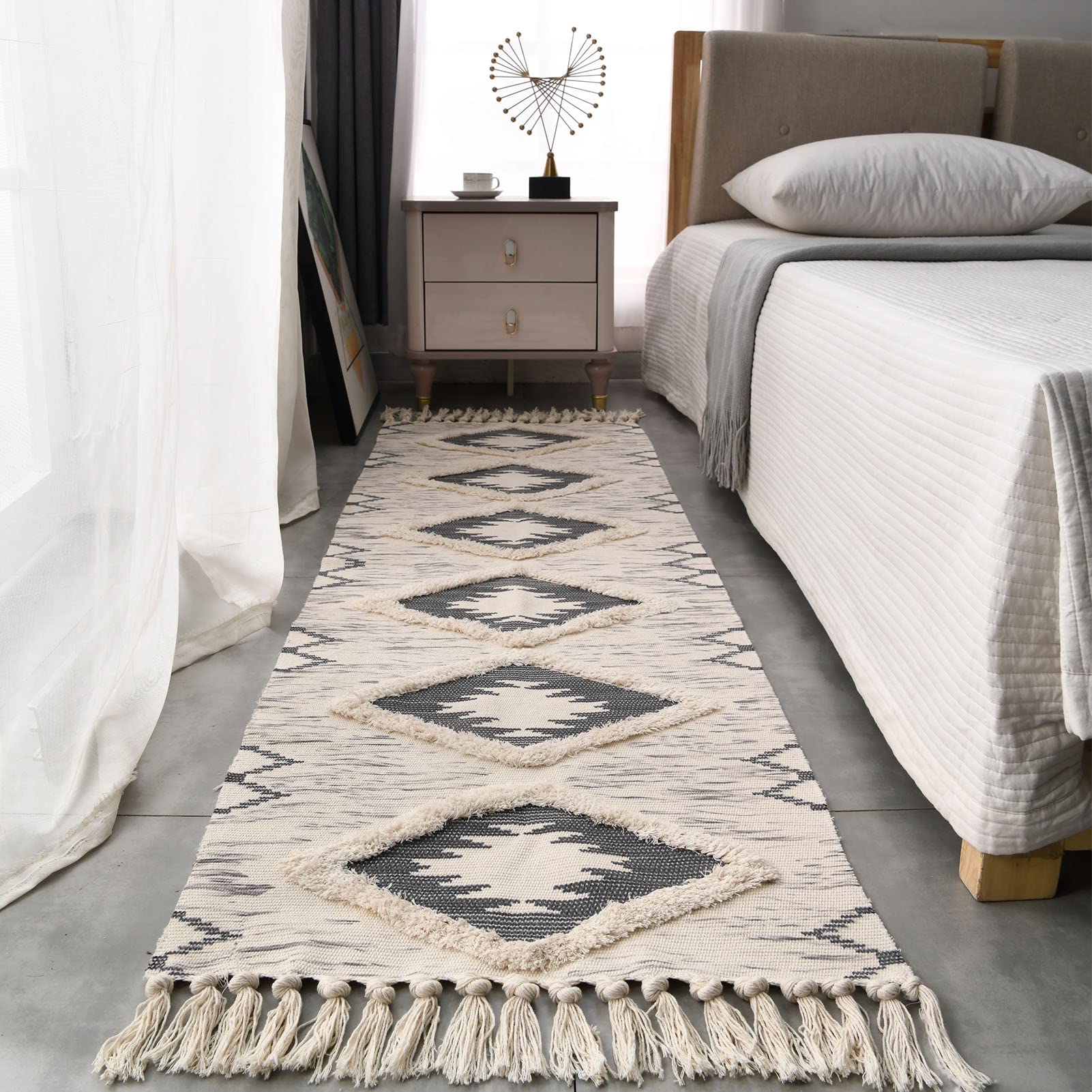 Boho Runner Rug 2'x6', Hallway Runner Rug Washable Farmhouse Rug Floor ...