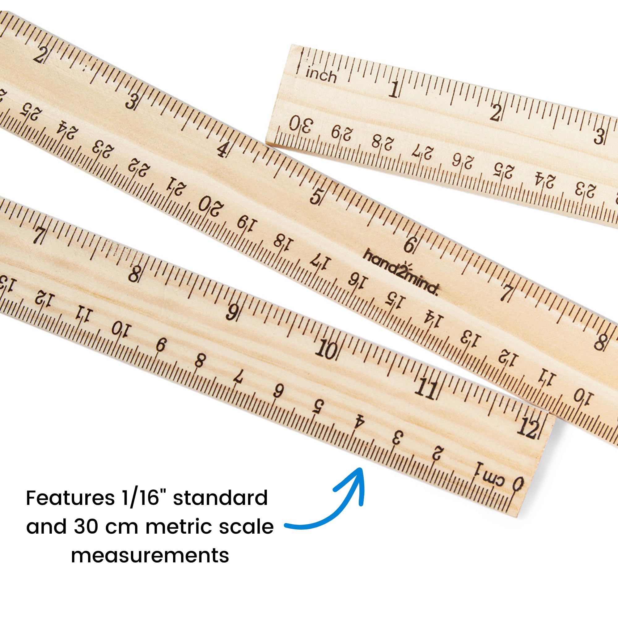 Mua hand2mind 12” Wooden Rulers with Metal Edge, Straight Edge Ruler ...
