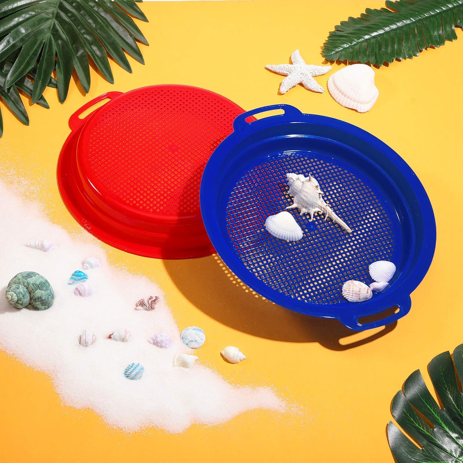 4 Pieces Sand Sifter Sieves for Sand Beach 24.5 x 22 cm Plastic Beach ...