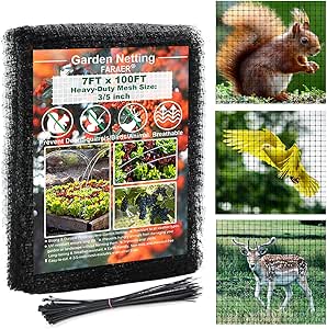 Amazon.com : Garden Bird Netting, Heavy Duty 7x100 Feet Deer Fence Netting Crop Protection Net ...