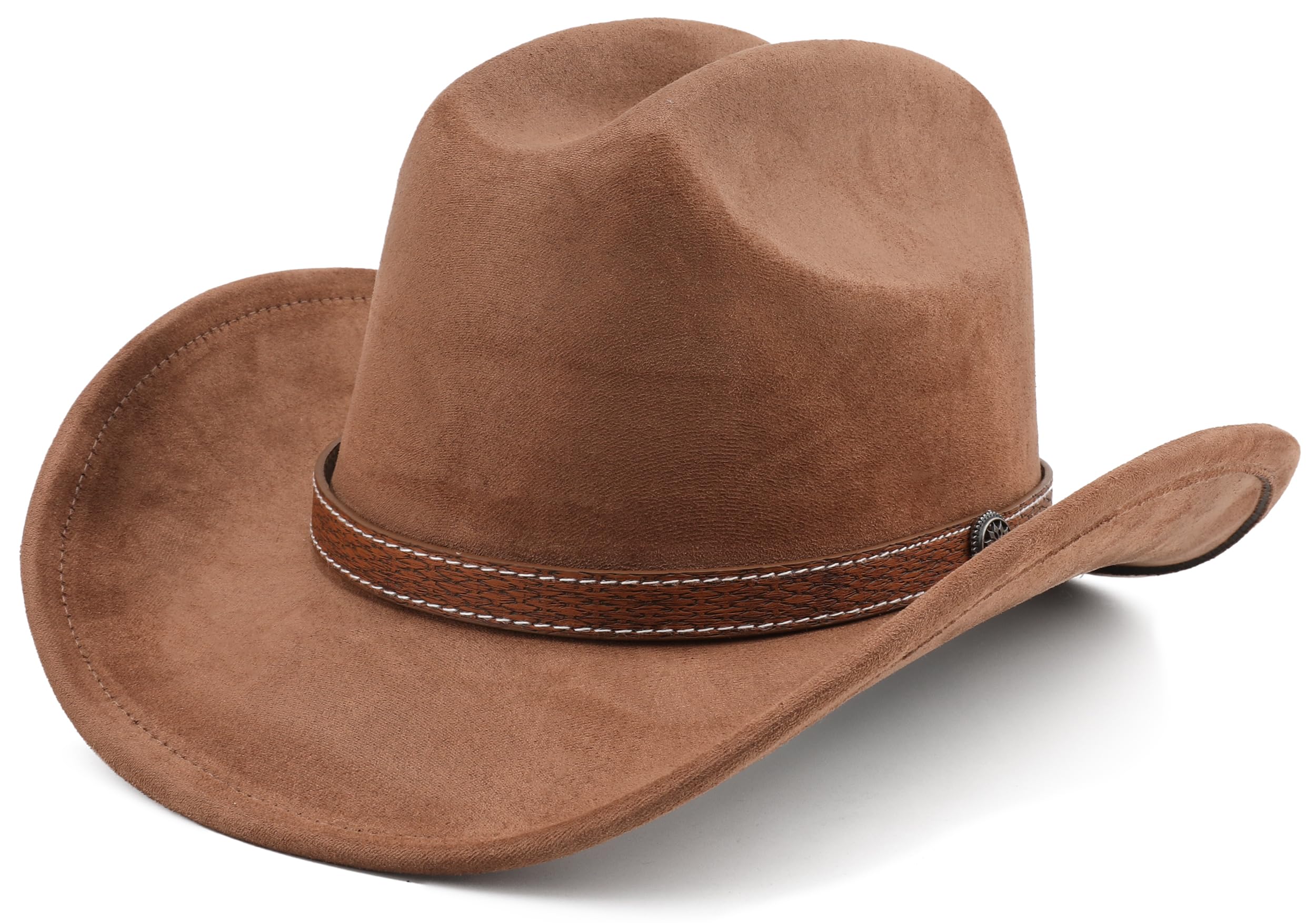 Melesh Western Cowboy Hat for Women Men Small Short Wide Brim Beach ...