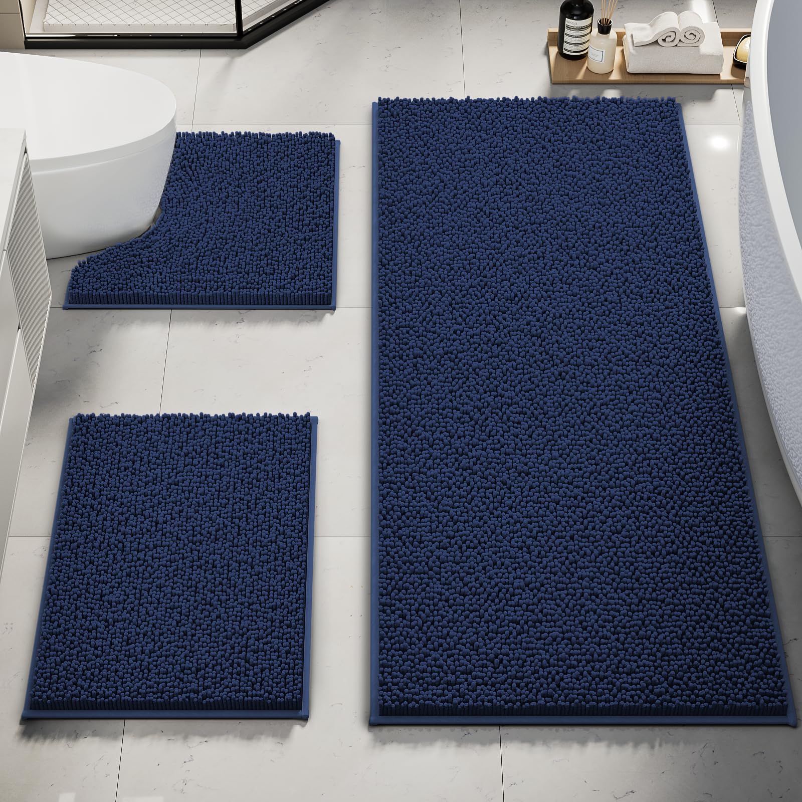 RUN HELIX Extra Large Bathroom Rugs Set 3 Pieces Thick Absorbent ...