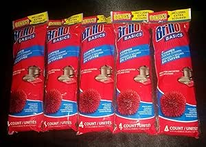 Amazon.com: Brillo Basics - Heavy Duty Copper Coated Scourers (scouring ...