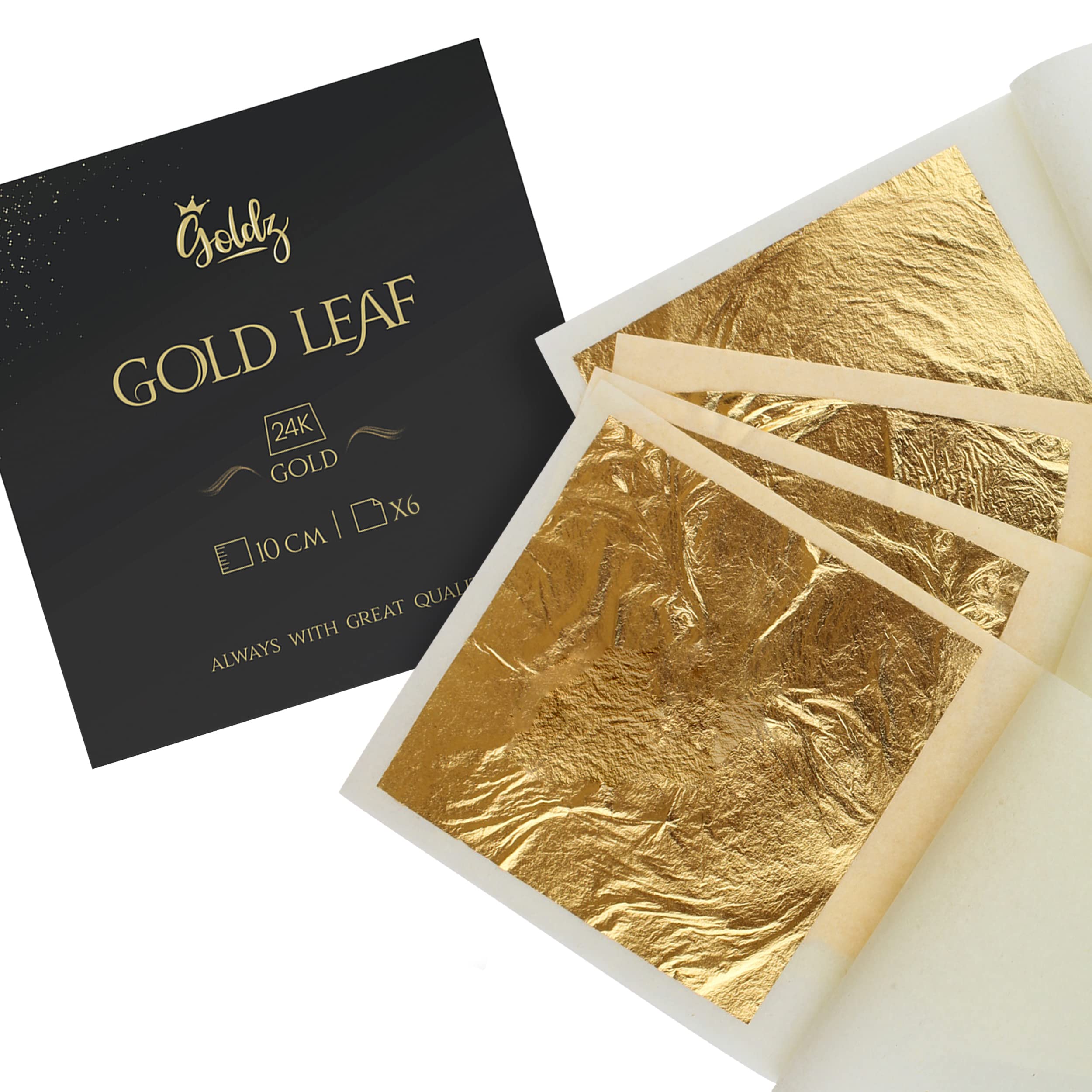 Mua goldz: 24K Genuine Edible Gold Leaf - Real Gold Leaf - BIG Size ...