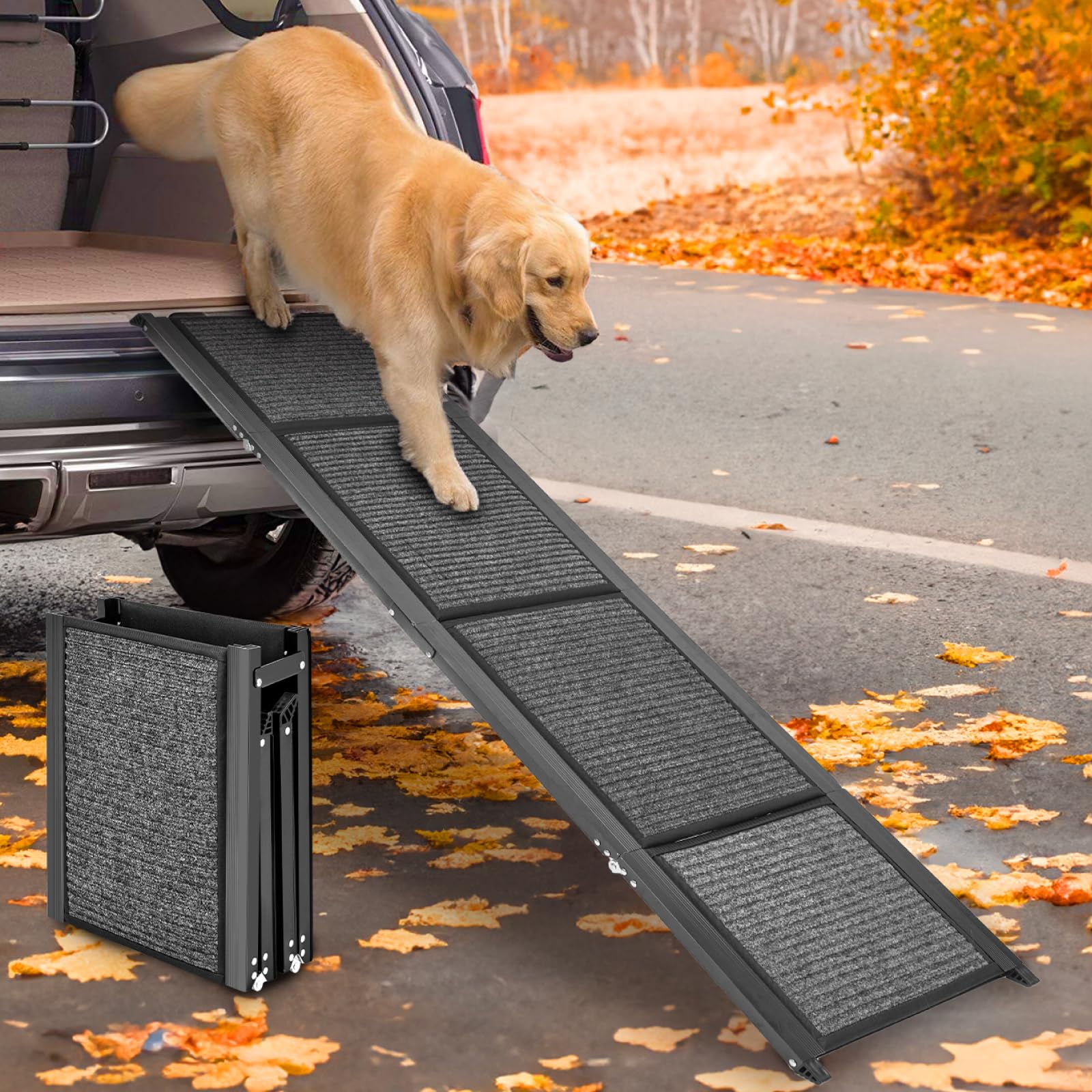 Dog Ramp for Car, 71"x20" Dog Ramps for Large Dogs with Anti-Slip Rug ...