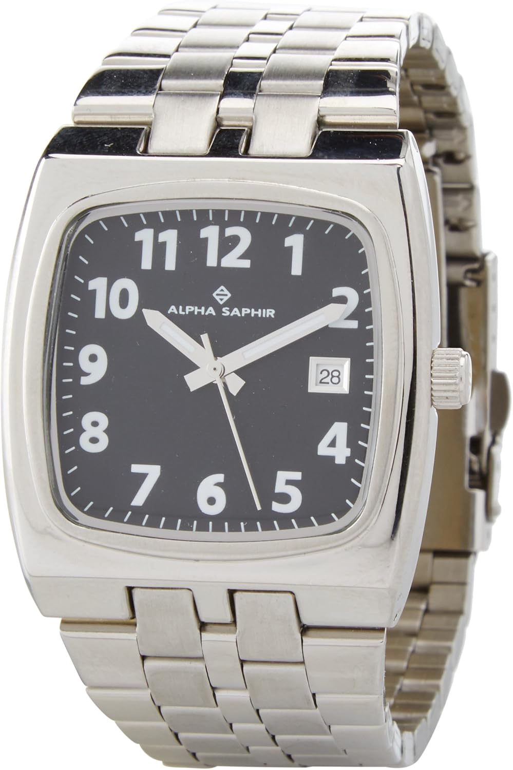 Alpha Saphir Herren Analog Quarz Uhr mit Edelstahl Armband 267E: Amazon ...