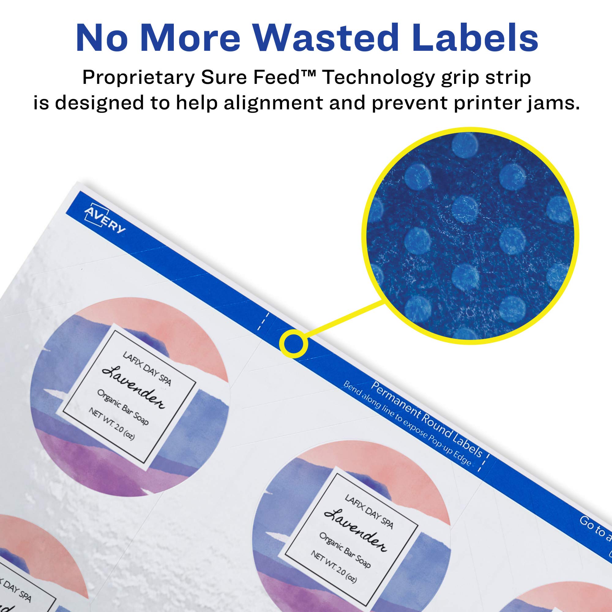 Mua 2" Glossy White Round Labels, Sure Feed, Full Bleed -Print to The ...