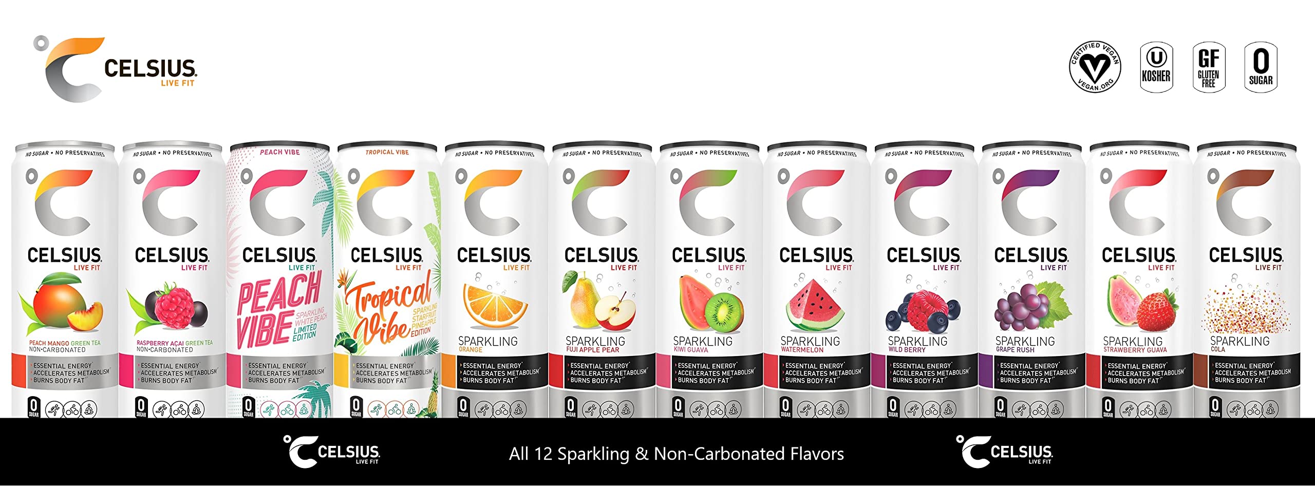 Mua Celsius Energy Drink - All Flavor Variety Pack | 12 fl oz, Slim ...