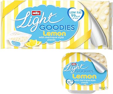 Muller Light Goodies Lemon Yogurt with Meringue pieces, 4 x 107 g ...