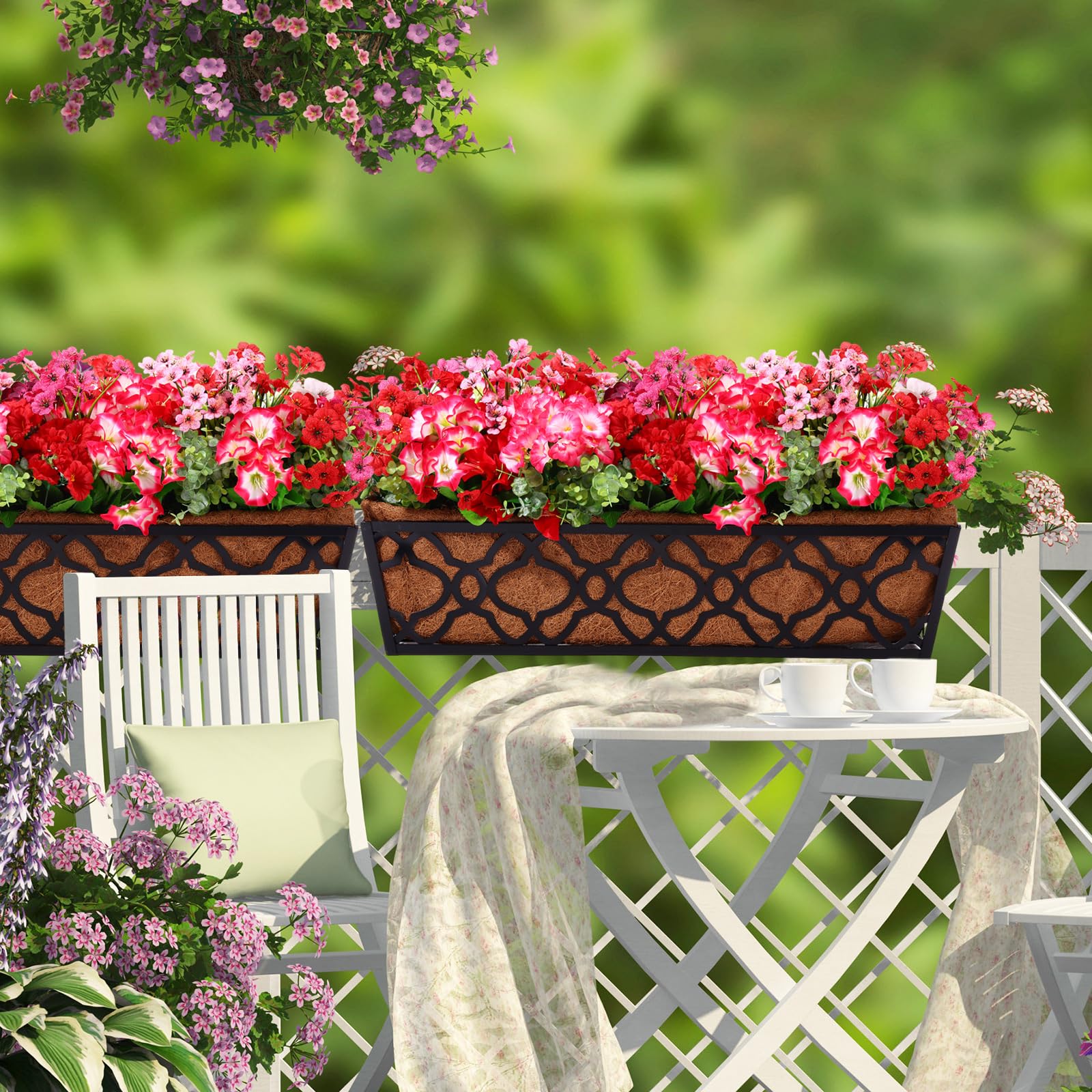 Mua Geetery 8 Pack Metal Deck Railing Planters Window Boxes Planters 30 ...