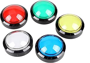 Amazon.com: EG STARTS 5X New 60mm Dome Shaped LED Illuminated Push Buttons for Arcade Coin ...