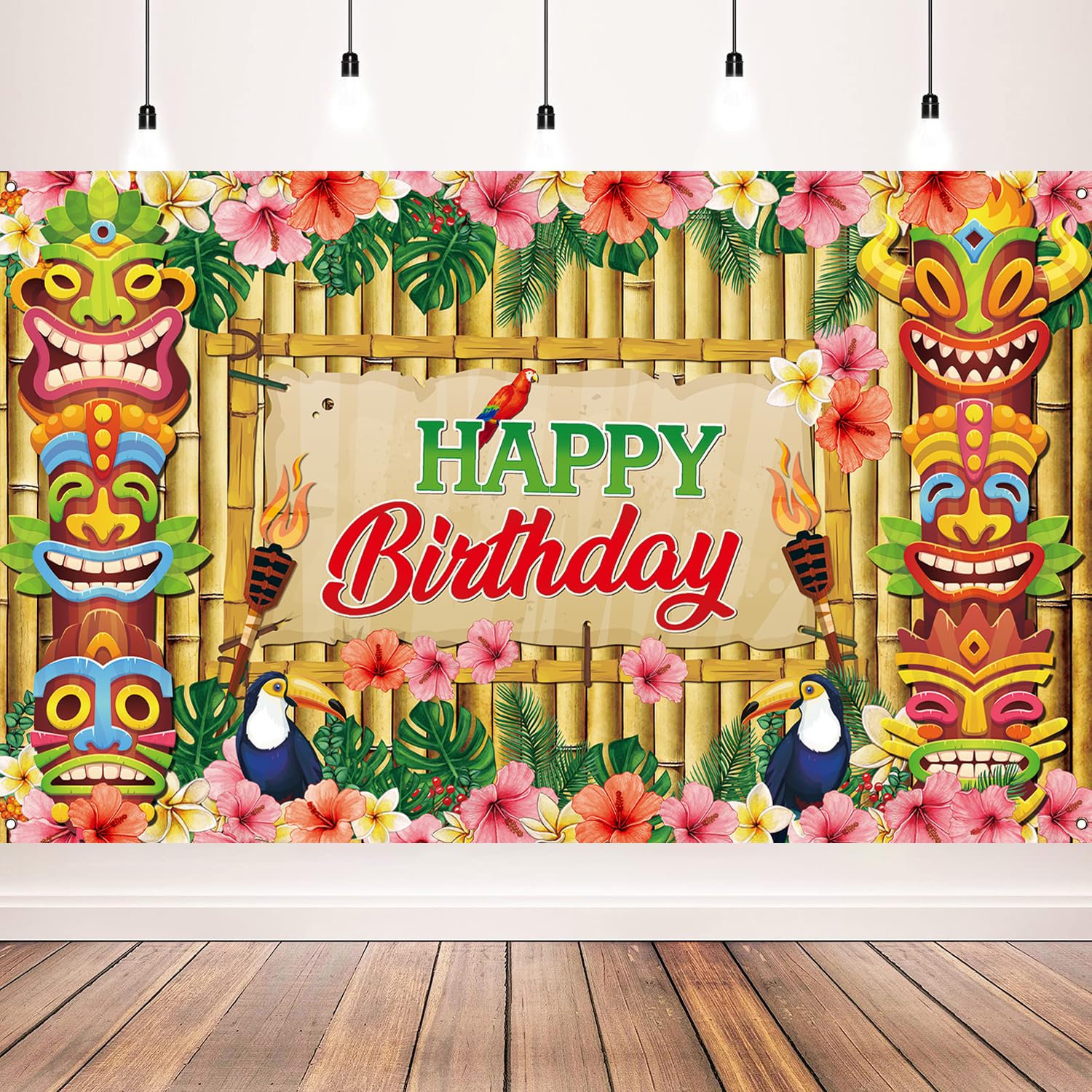 Aloha Luau Birthday Party Decorations, Luau Birthday Backdrop Banner ...
