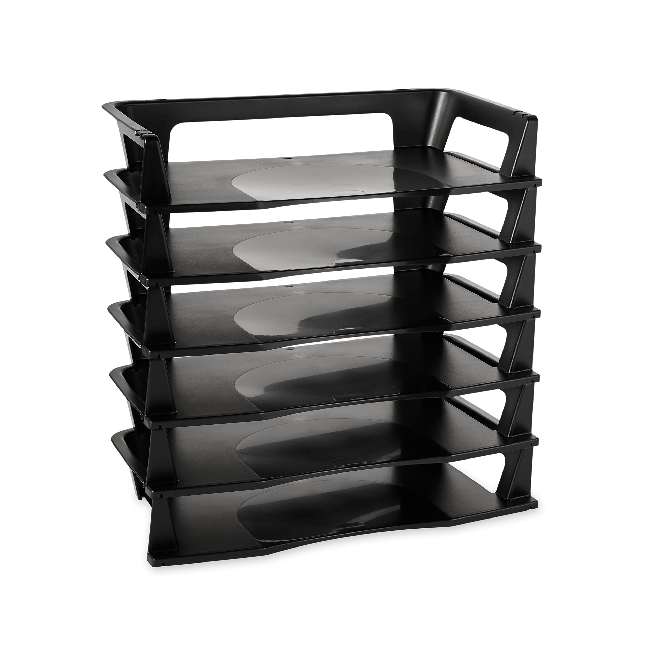 Regeneration Letter Tray, Six Tier, Plastic, Black (86028)