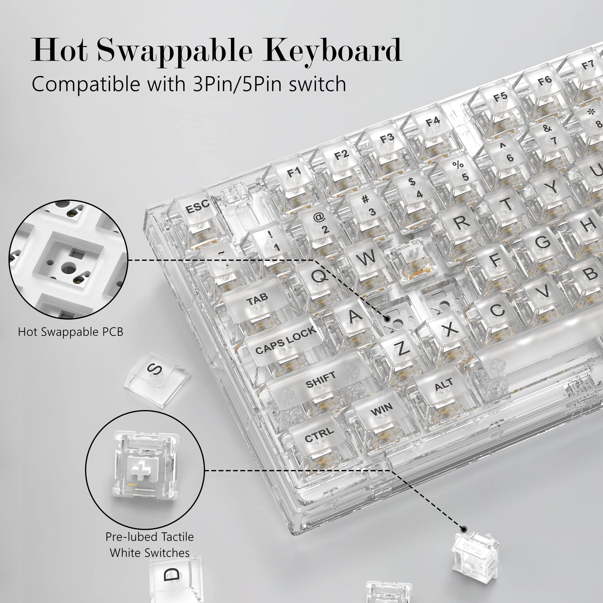 Mua Womier 75% Percent Keyboard, Gasket Mount Mechanical Gaming ...