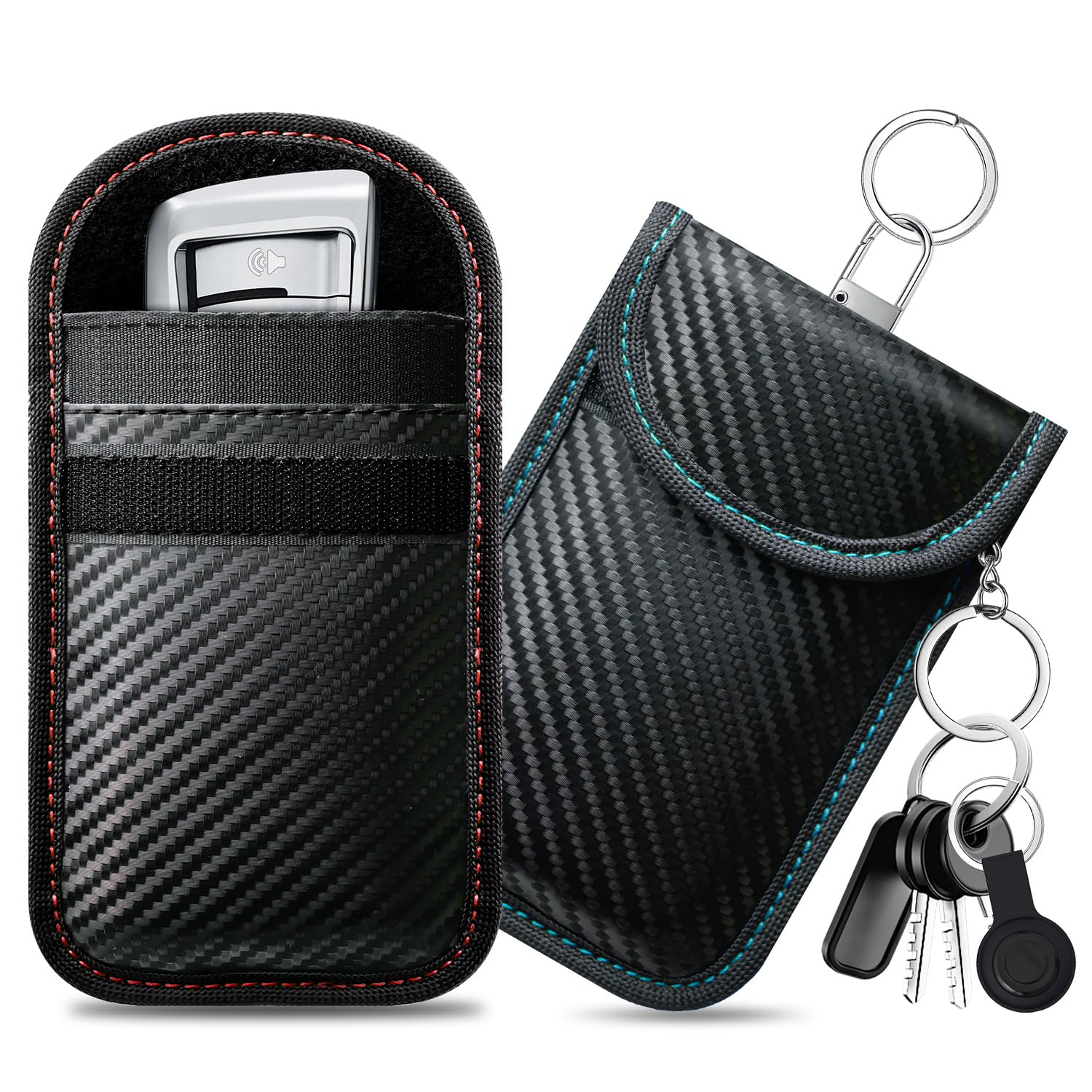 caslord Faraday Pouch for Car Keys, Pack of 2 Anti-Theft RFID Key Fob ...