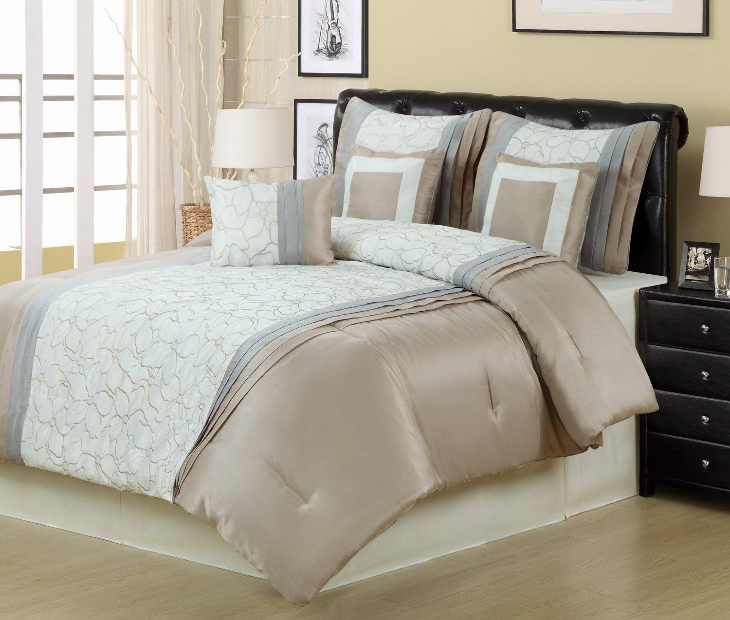 Amazon.com: Beatrice Home Fashions 8-Piece Reflections Comforter Set ...