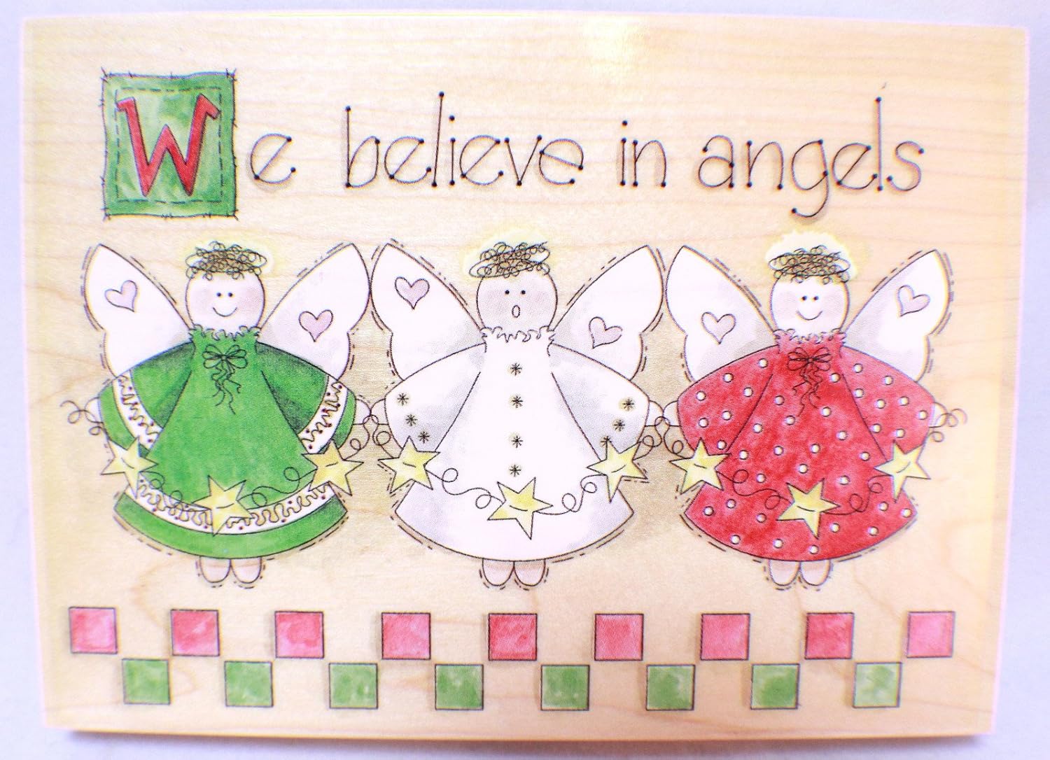 Amazon.com: Stamps Happen Wooden Rubber Stamp 80176 We Believe In ...