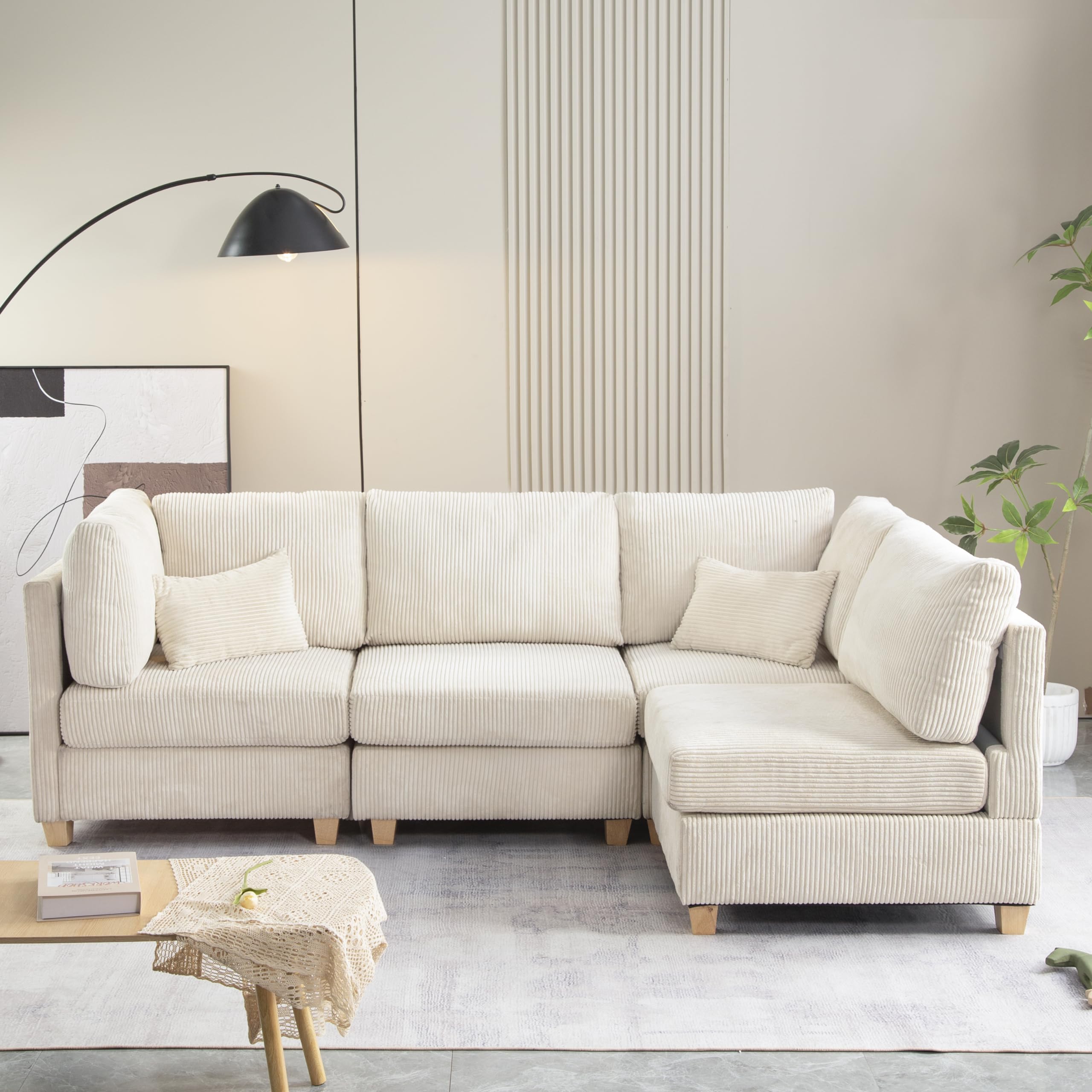 Eafurn Free Combination Reversible Modular Sectional Sofa with Movable ...