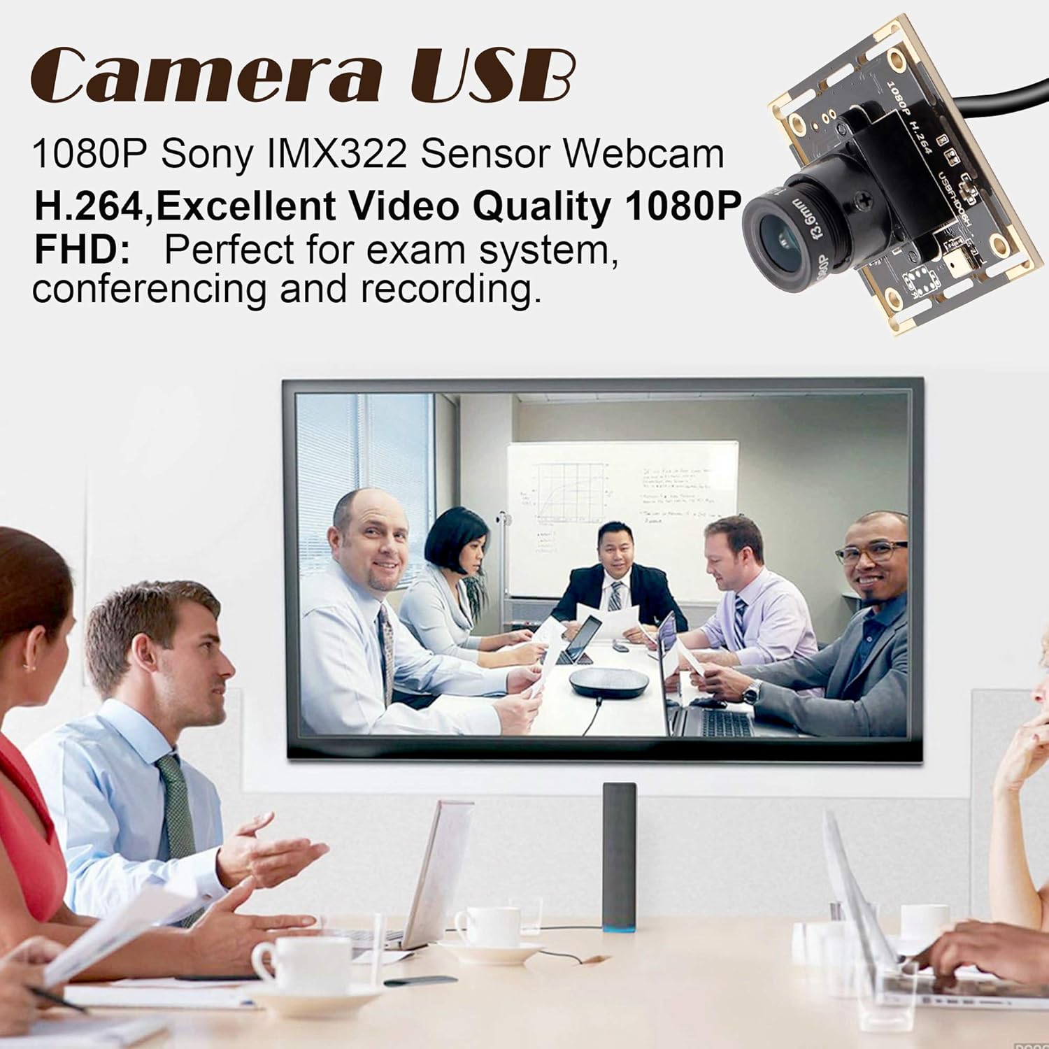 2MP Webcam 1080P USB Camera Module with IMX322 Sensor Webcamera 0.01Lux ...