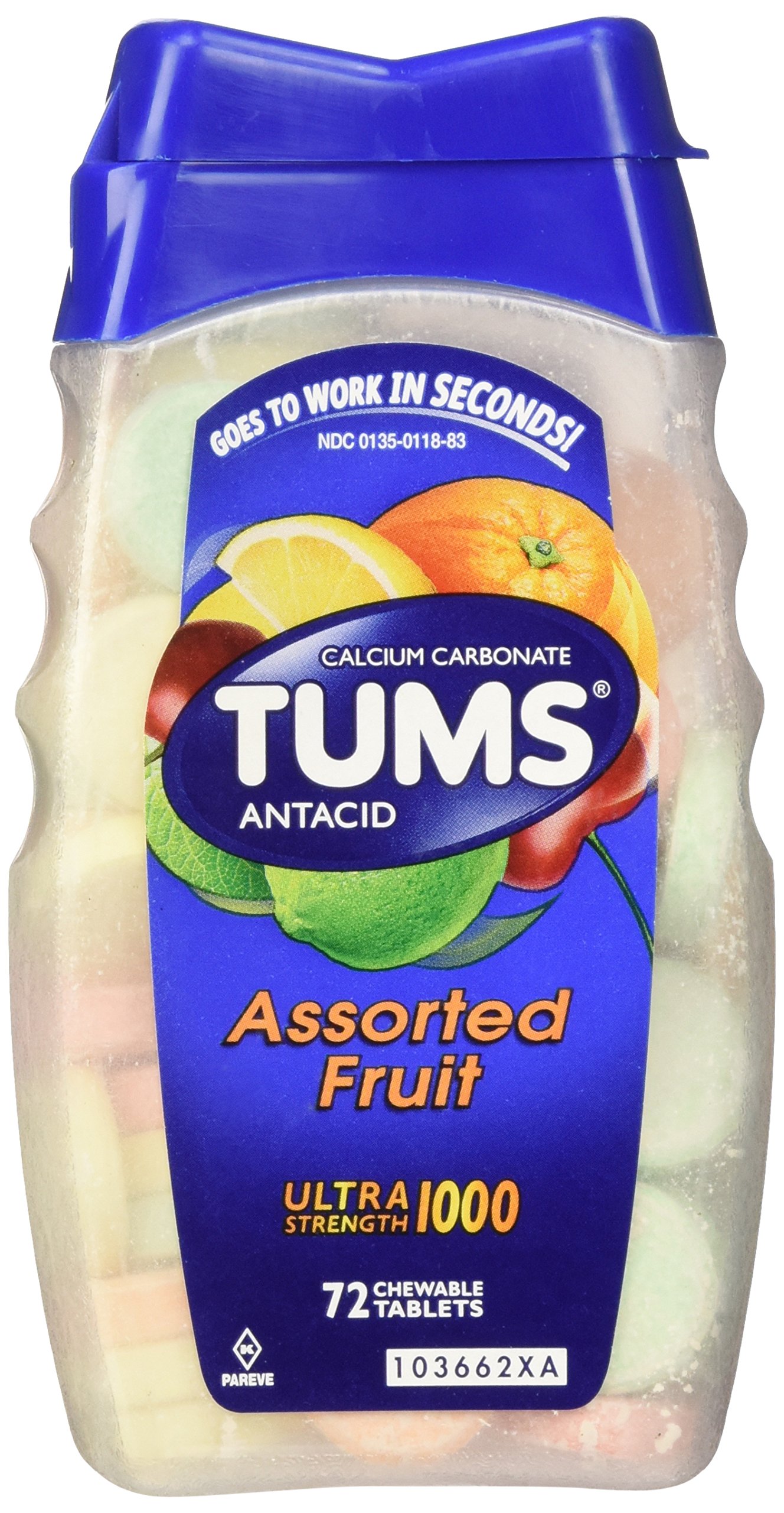 Amazon.com: Tums Ultra, Assorted Tropical Fruit, 72 Chewable Tablets ...