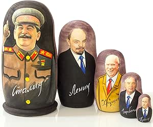 Amazon.com: craftsfromrussia Nesting Doll - Russian Leaders (6.75``(5 ...