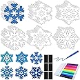 Amazon.com: Gemscream 30 Pcs Winter Snowflake Crafts Color Your Own ...