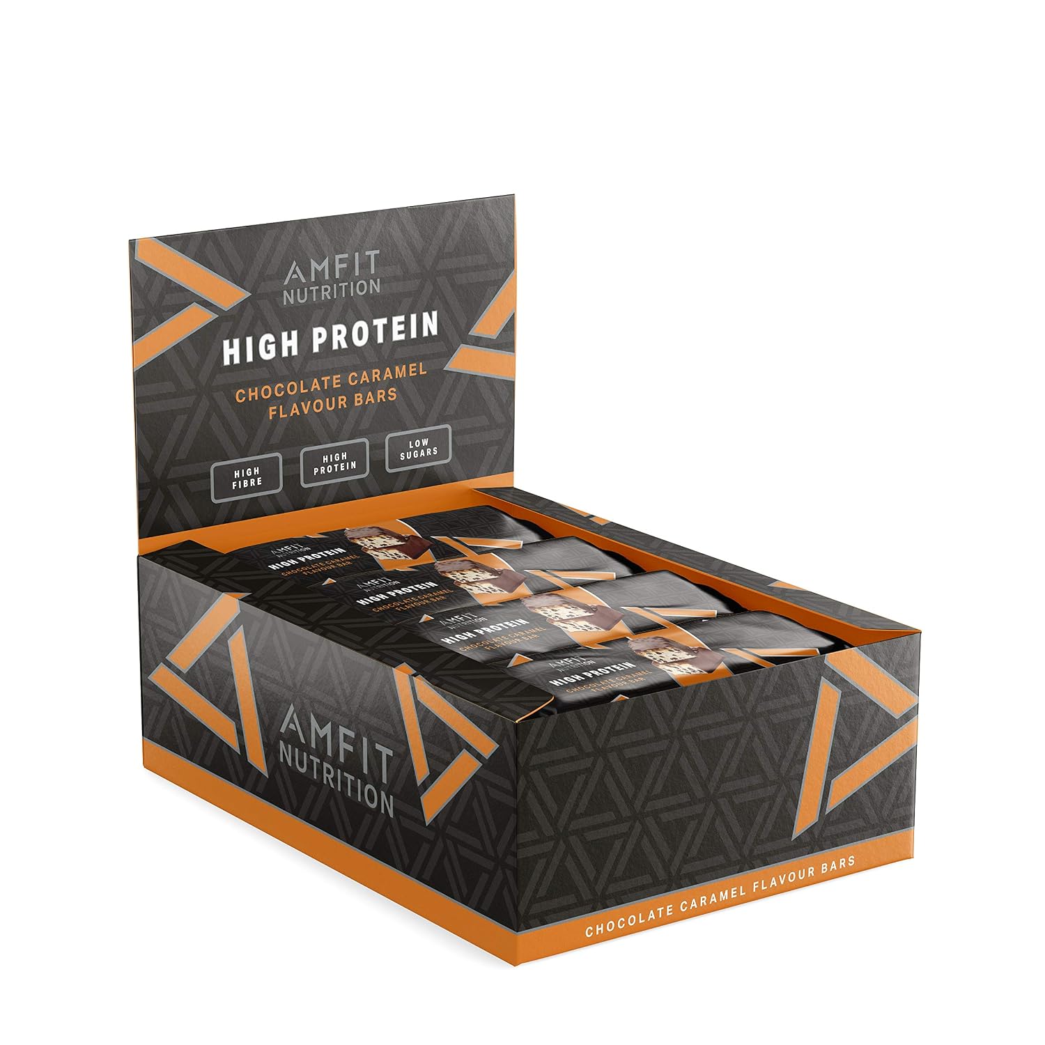 Amazon Brand -Amfit Nutrition Protein Bar Chocolate Caramel 12-pack (12 ...