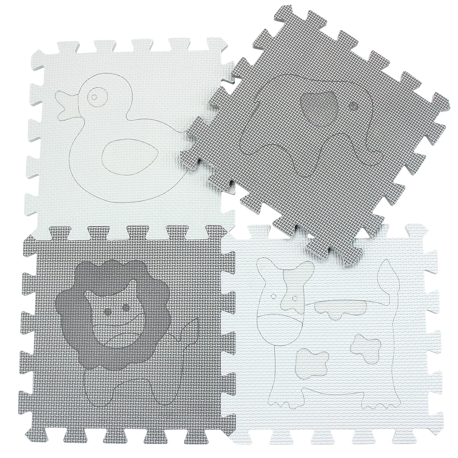 qqpp EVA 18 Tiles Baby Play Mat for Playing, Interlocking Foam Floor ...