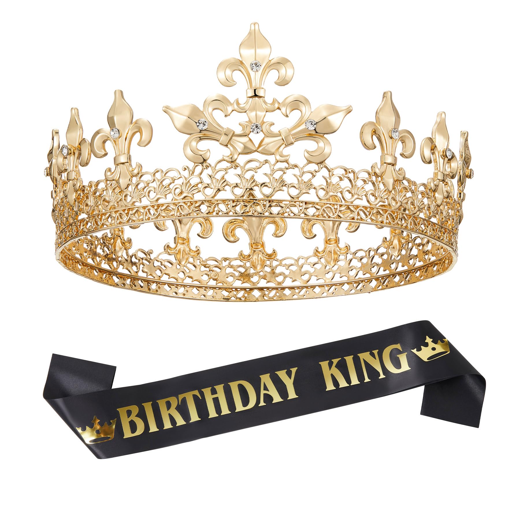 Mua SWEETV Birthday King Crown and King Sash, Birthday Gifts for Men ...