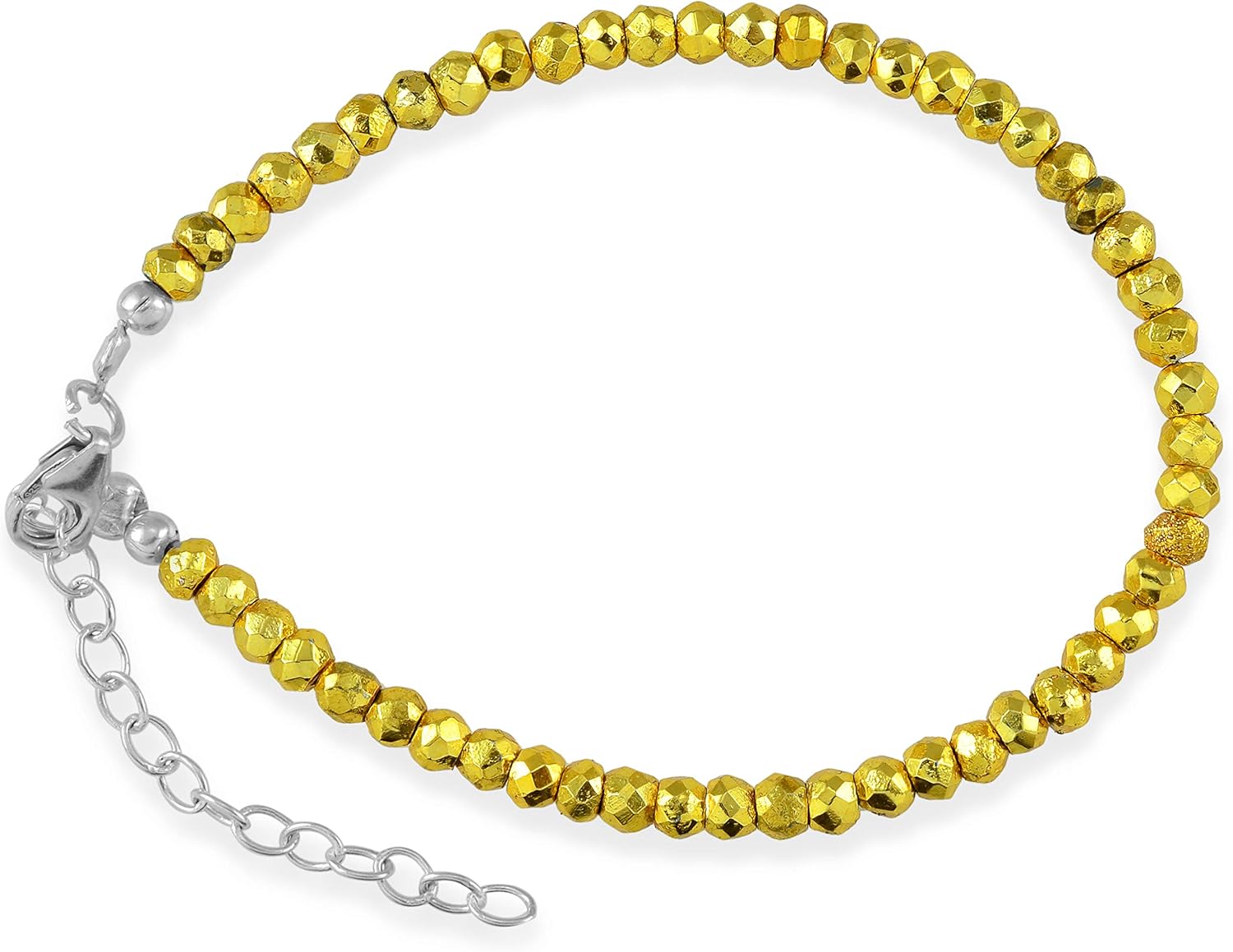 Golden Pyrite Bracelet, Gemstone Small Bead Bracelet, Women Dainty ...