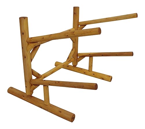Log Kayak Rack- 2-Place 1-Sided Canoe and Kayak + Paddle Boat Storage ...