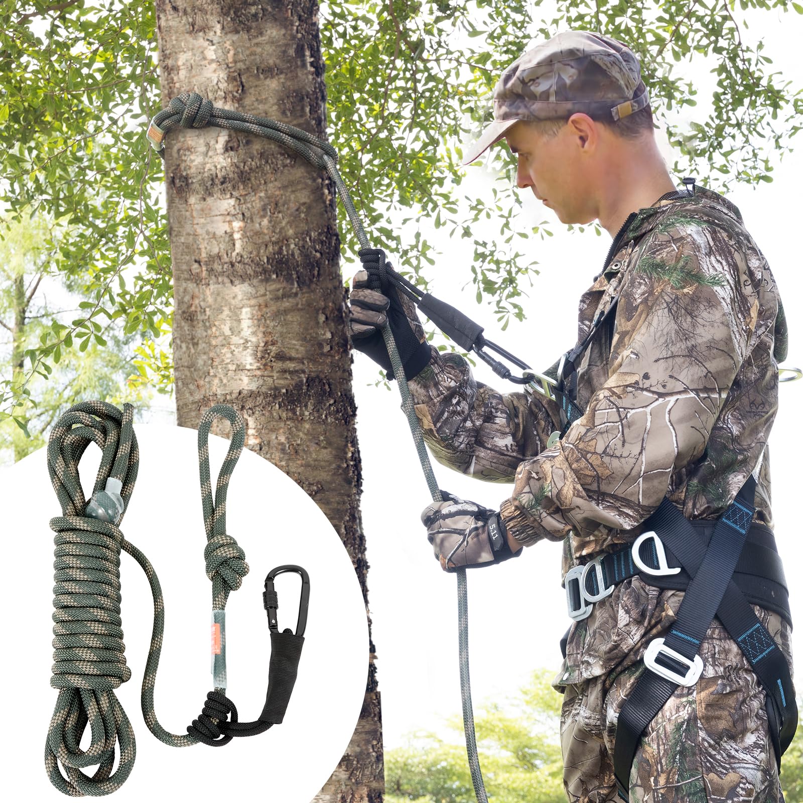 VEVOR Tree Stand Safety Rope, 30 Ft/91.44 M Treestand Lifeline Rope ...