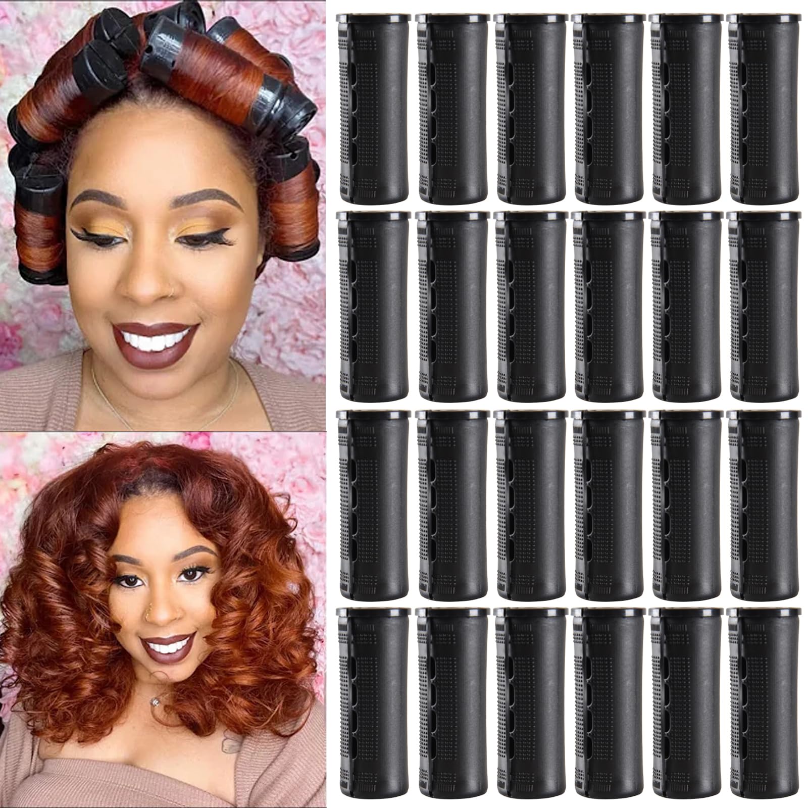 Large Perm Rods For Long Hair,24Pcs Black Plastic Cold Wave Rods For ...