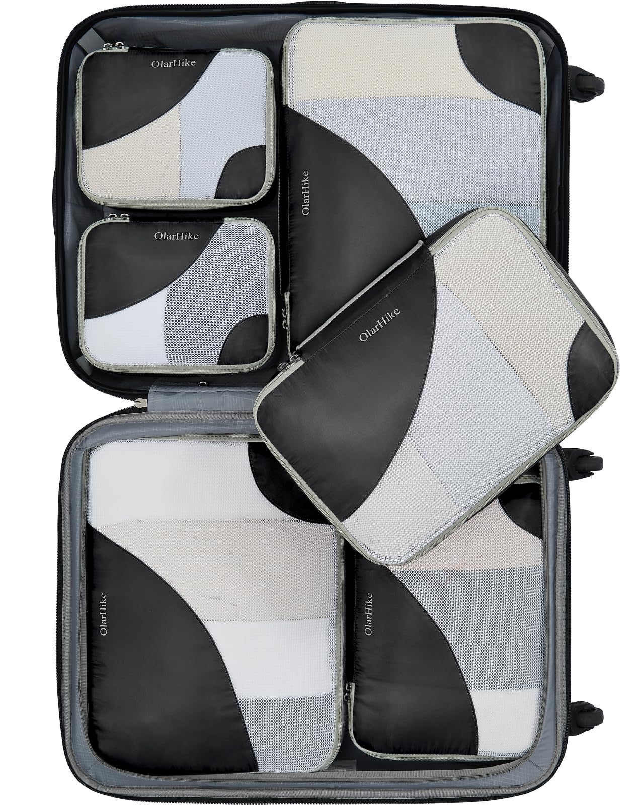 OlarHike 6 Set Packing Cubes for Travel, 4 Various Sizes(Large,Medium ...