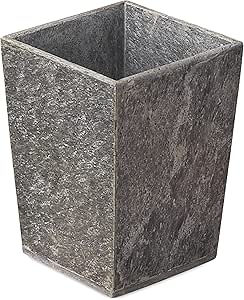 Amazon.com: Creative Home Natural Slate Stone Square Waste Basket Trash ...