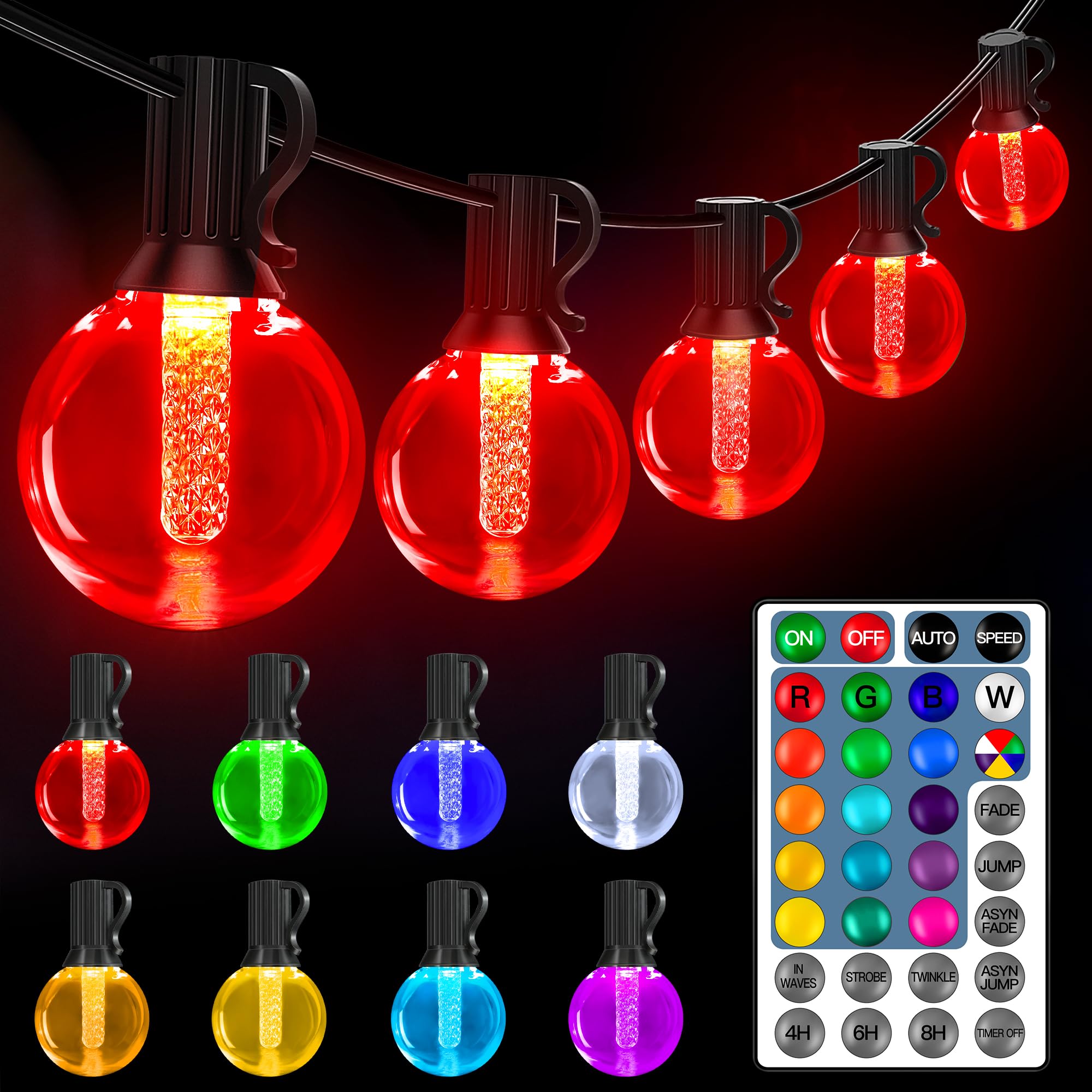 Ollny Christmas Lights Outdoor 30FT RGBW, Color Changing String Light ... Ollny Christmas Lights Outdoor 30FT RGBW, Color Changing String Light ...