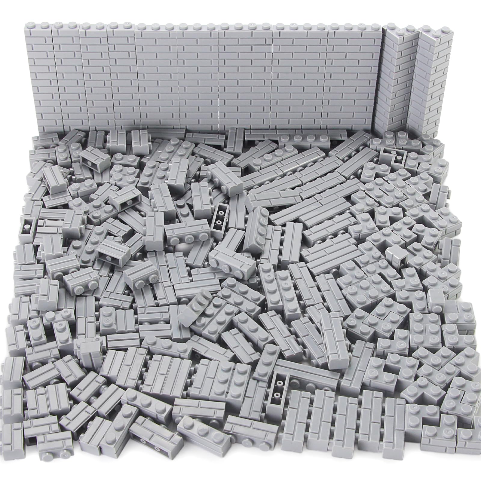 Feleph 260 Pieces Masonry Profile Bricks Set Building Blocks for Wall ...