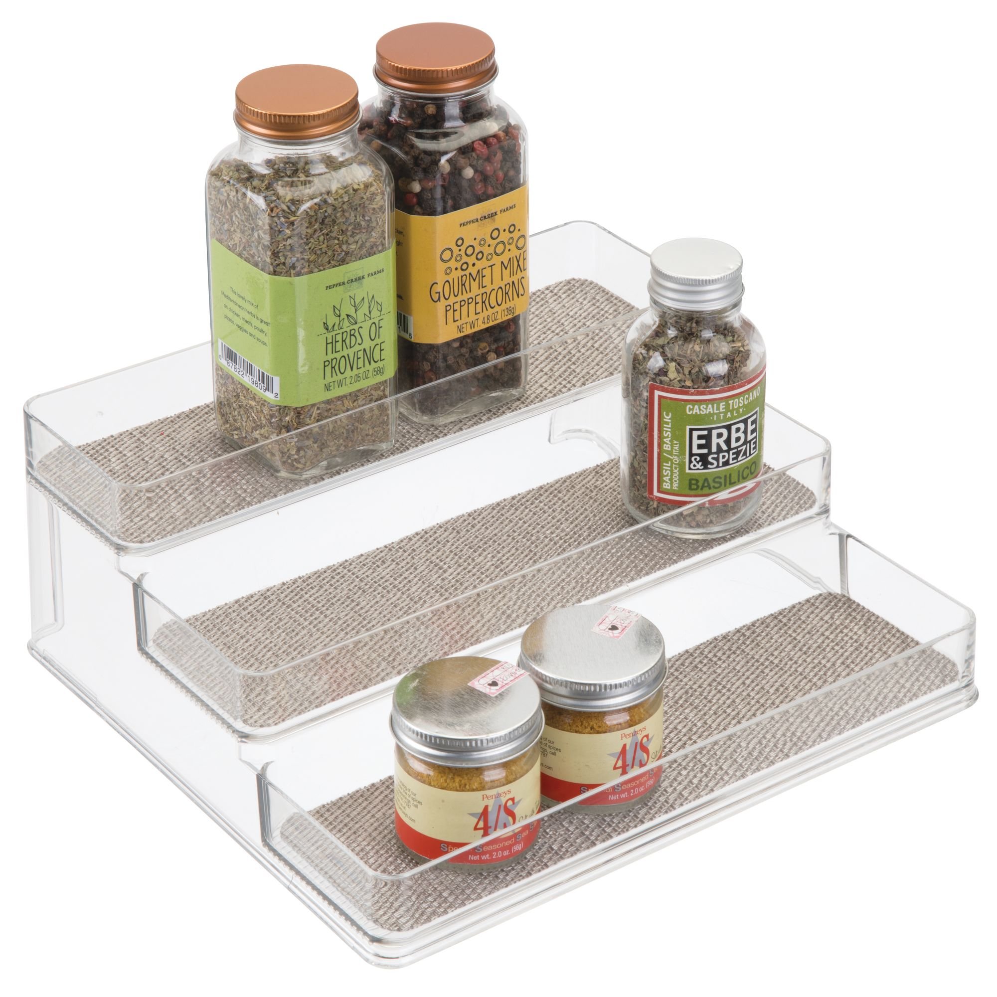 iDesign Twillo Plastic Stadium Spice Rack, 3-Tier Organizer for Kitchen ...